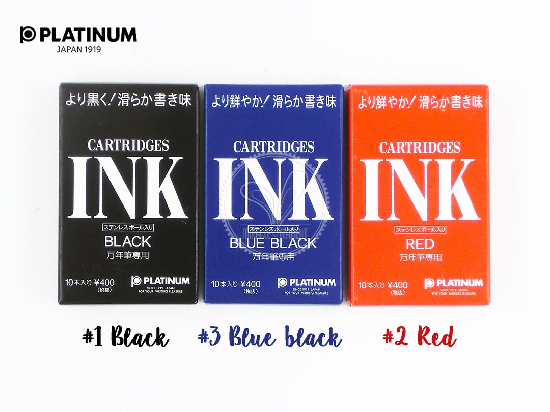 Set of 10 Platinum Preppy Fountain Pen Ink Refill Cartridges SPSQ-400 ...