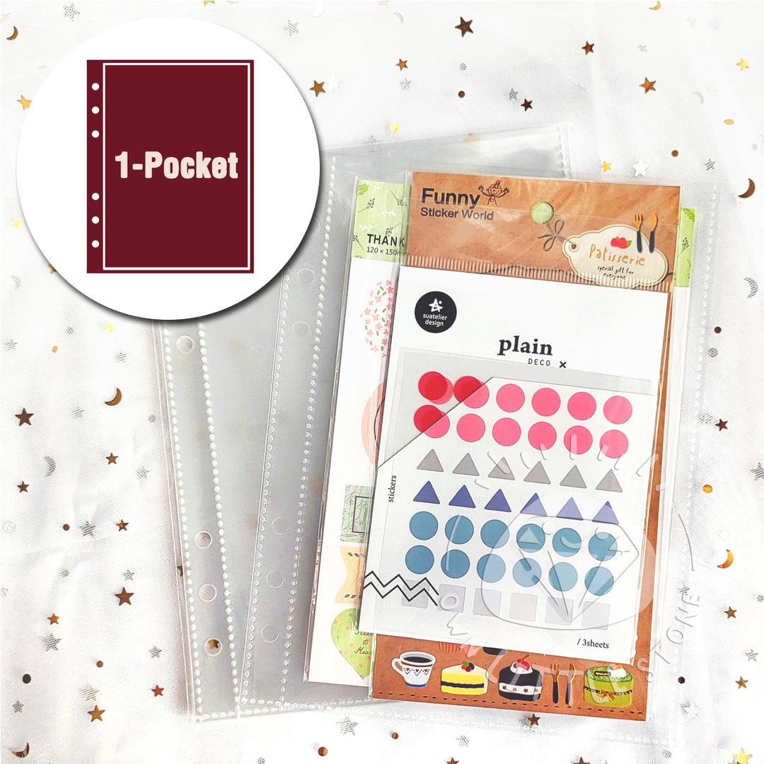 10pcs 1-pocket Sleeves A5 6-ring Binder Insert Refill for Collection ...