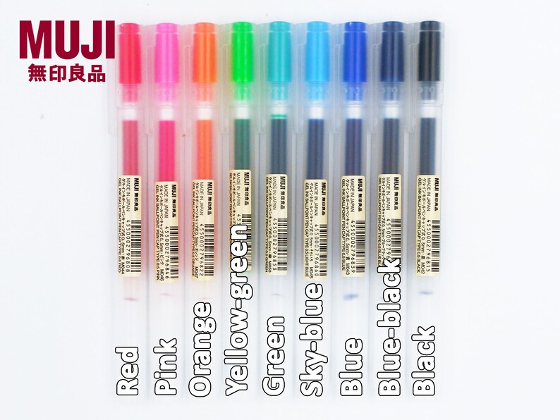 Muji 0.5mm Gel Tintenstifte neue Version 9 Stift Set - Etsy.de