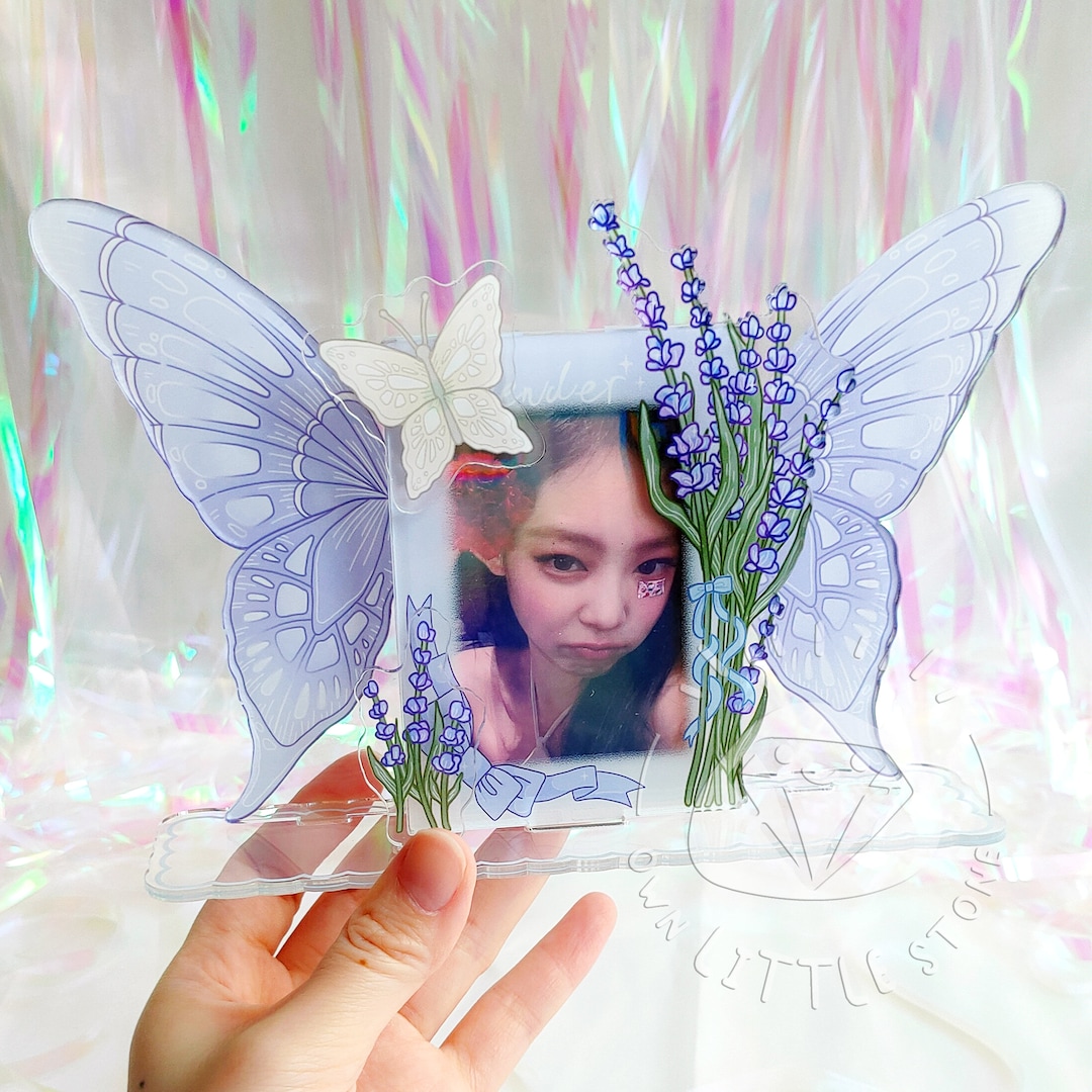 Blue Violet Butterfly Wings With Lavender Acrylic Photoholder ...