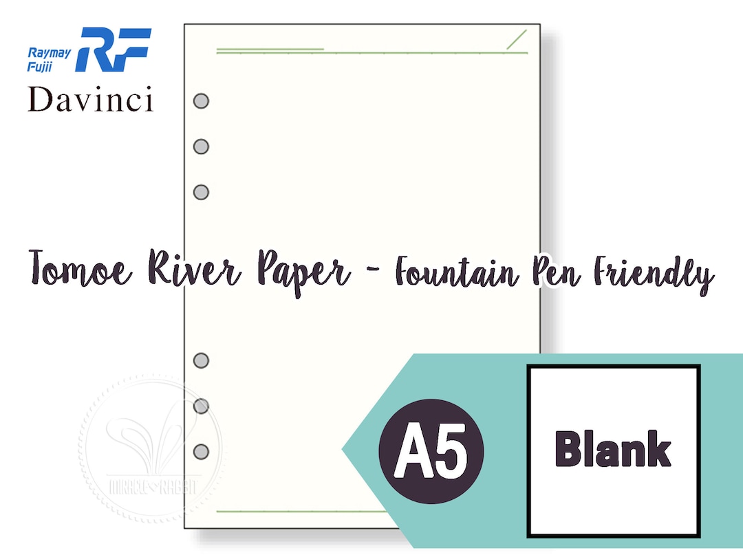 Filofax A5 Size Raymay Davinci Blank Paper Refills / Insert Tomoe River ...