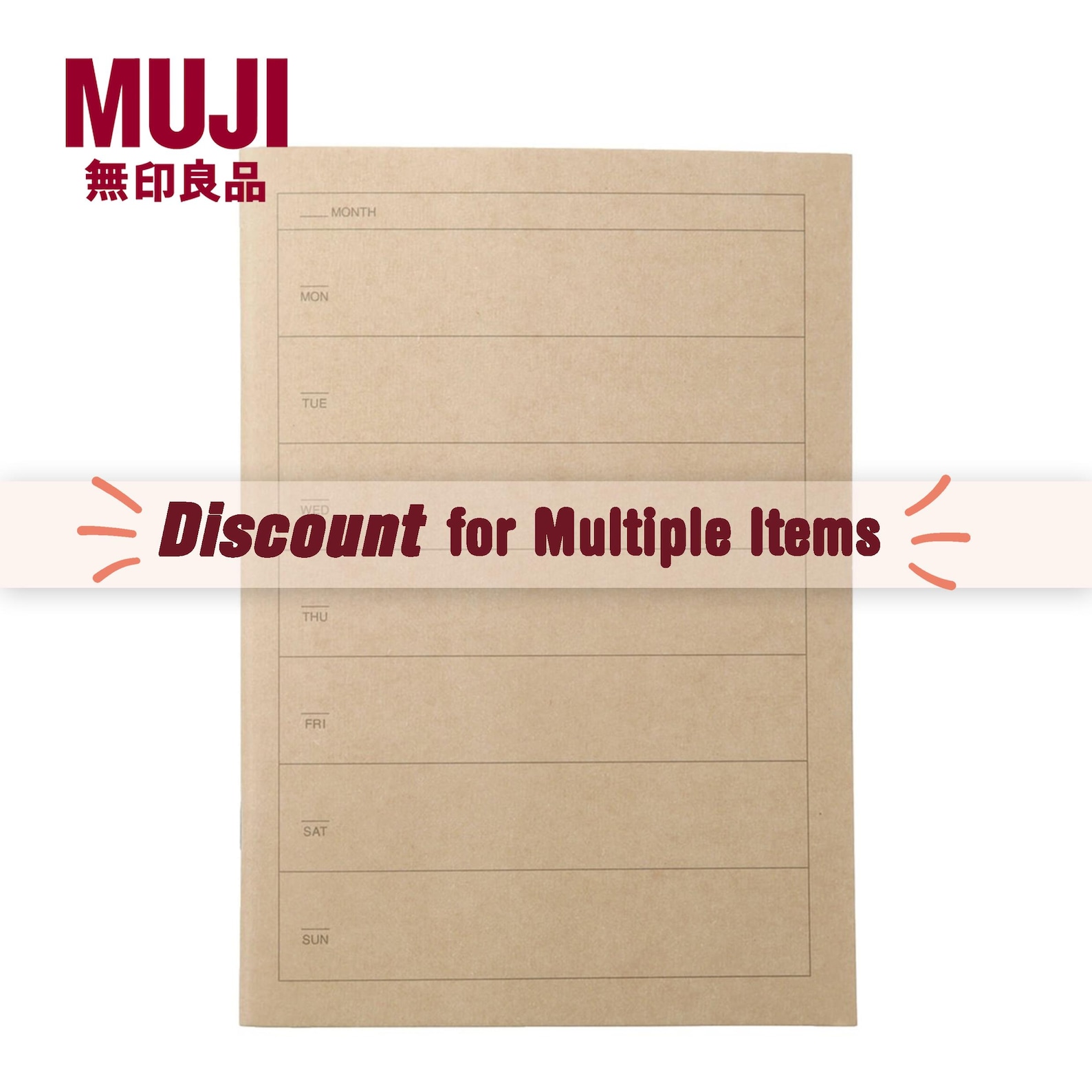 Muji A5 Kraft Weekly Planner - Note, Notebook, Schedule - Etsy