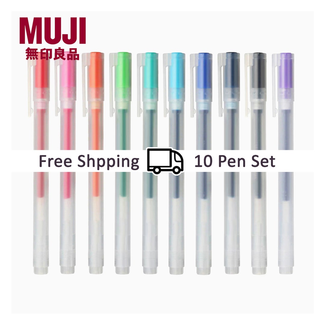 Muji 0.5mm Gel Ink Pens new Version 10 Pen Set - Etsy