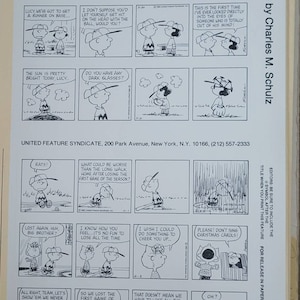 Peanuts, Snoopy Original Production Art Newspaper Proof Page Week of ...