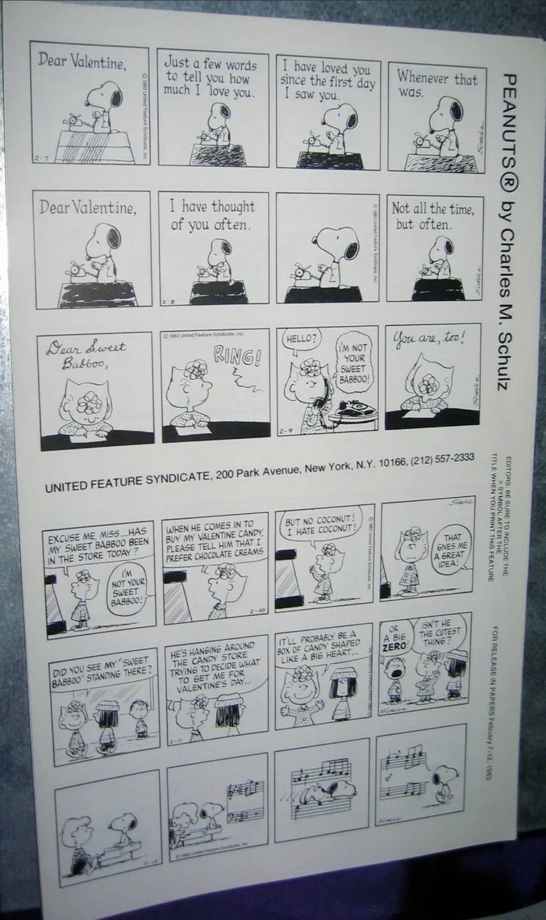 Peanuts,snoopy'83 Original Production Art Proof Pages-lot of 4 Sheets ...