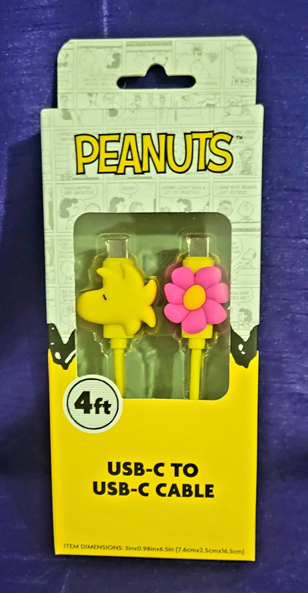 Peanuts Snoopy Woodstock and Flower USB C to USB C Cable Cord-4 Ft.-new ...