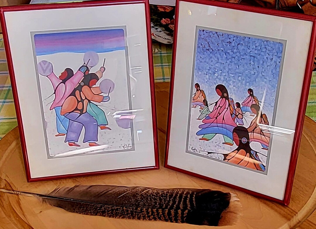 Signed Prints by Cecil Youngfox Canadian Native Artist-returning and ...