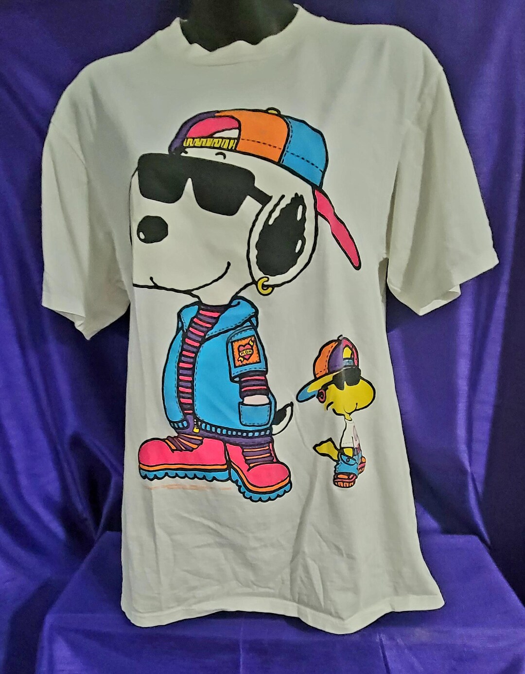Peanuts Snoopy Vintage T-shirt-rapper Snoopy and Woodstock-size Large ...