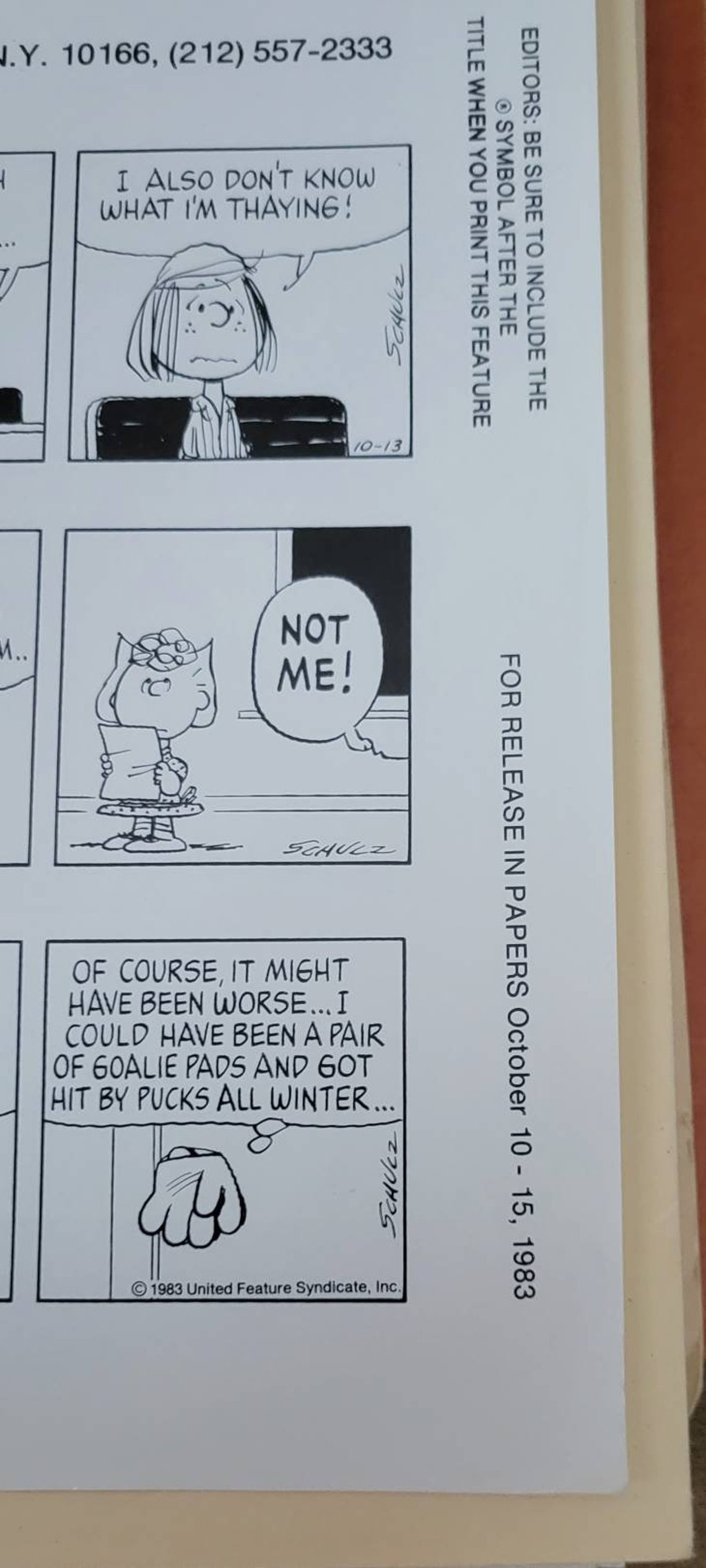 Peanuts, Snoopy Original Production Art Newspaper Proof Page Week of 10 ...