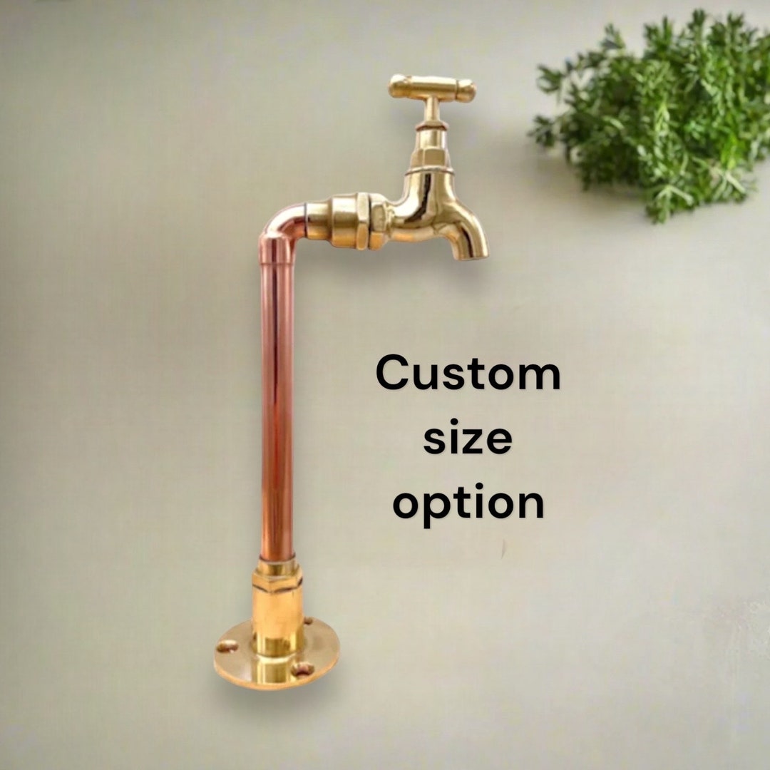 Traditional Vintage Style Brass Copper Pillar Tap, Custom Size Made to ...