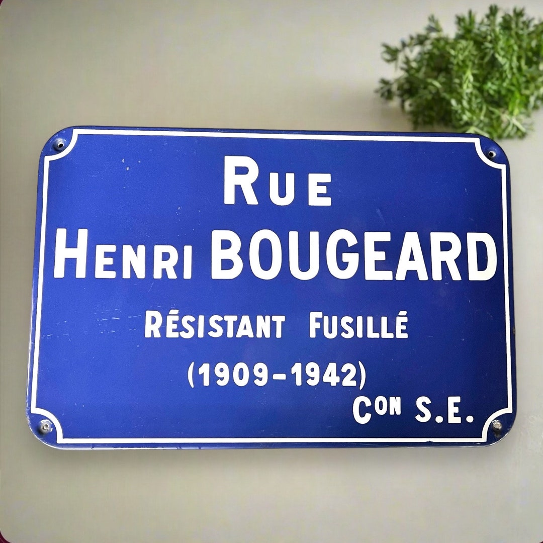 French Enamel Street Sign, Man Cave Plaque, Vintage French Road Name ...