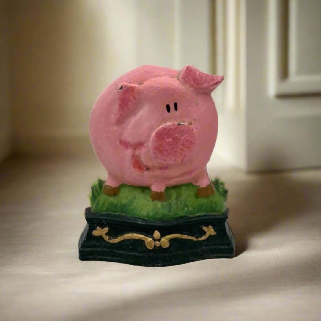 Cast Iron Pig Doorstop, Novelty Pig Door Stop Door Stay, Vintage Style ...