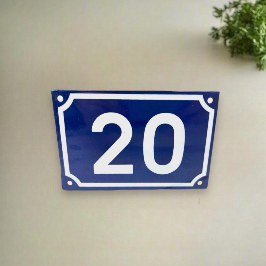 French Metal House Number 20 Sign, Traditional Genuine Front Door ...