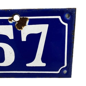 Old French Antique Blue and White Enamel House Number 57 Sign, French ...
