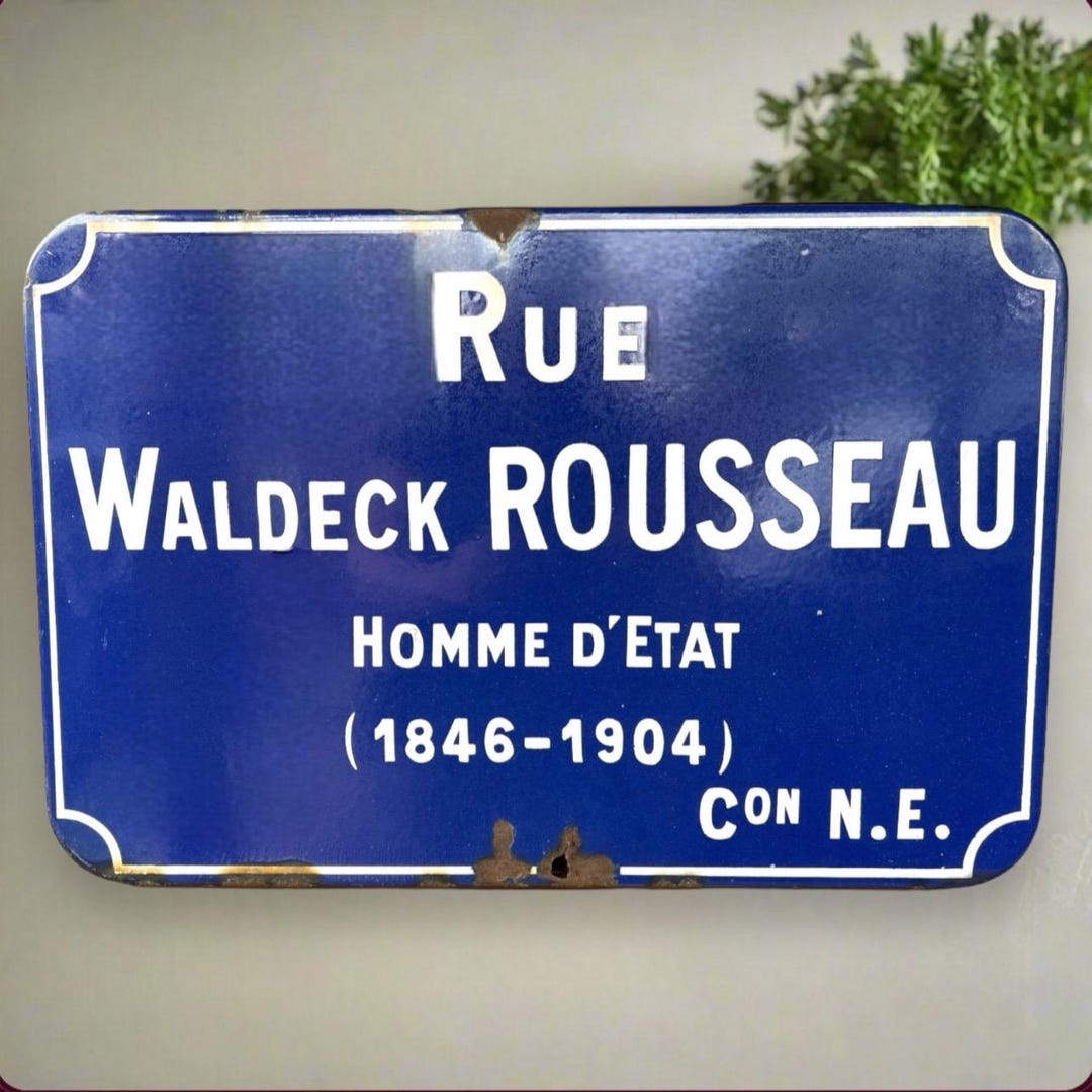 French Vintage Enamel Street Road Sign Plaque, Vintage French Road Name ...