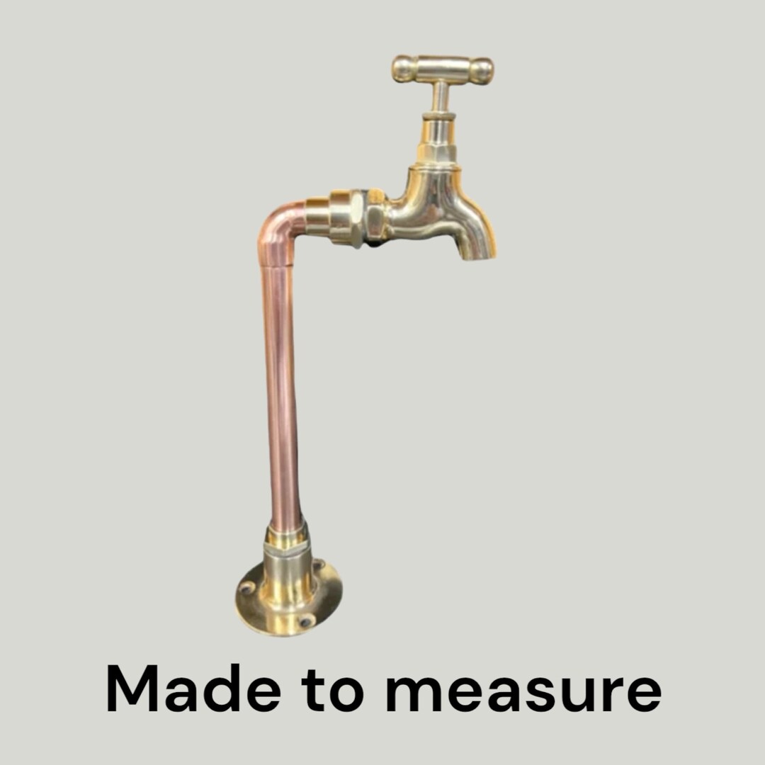 Custom Size Made to Measure Vintage Style Brass Pillar Tap With Copper ...