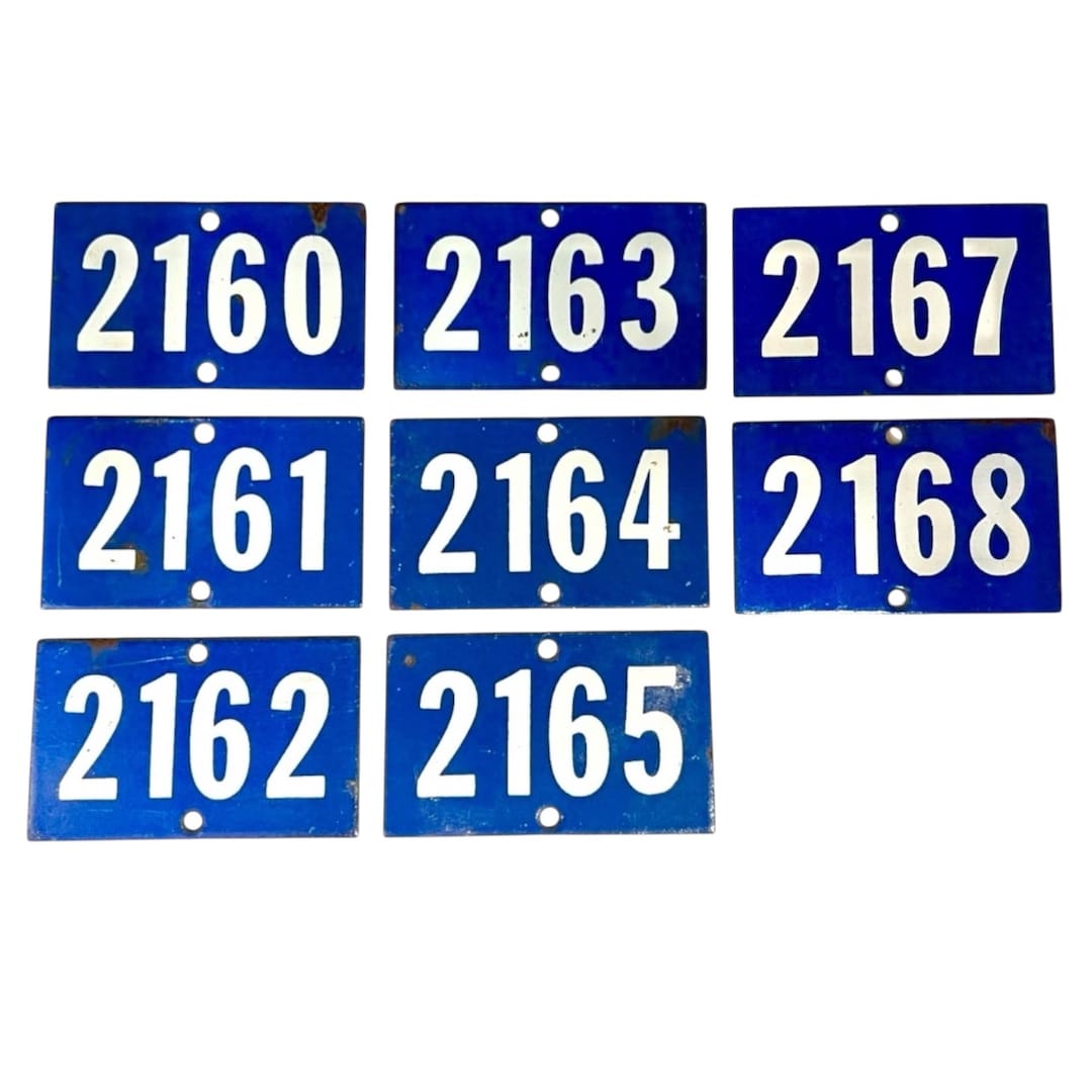 Vintage French Enamel Number Plaque: Railway Sign, 2160-2168 - Etsy