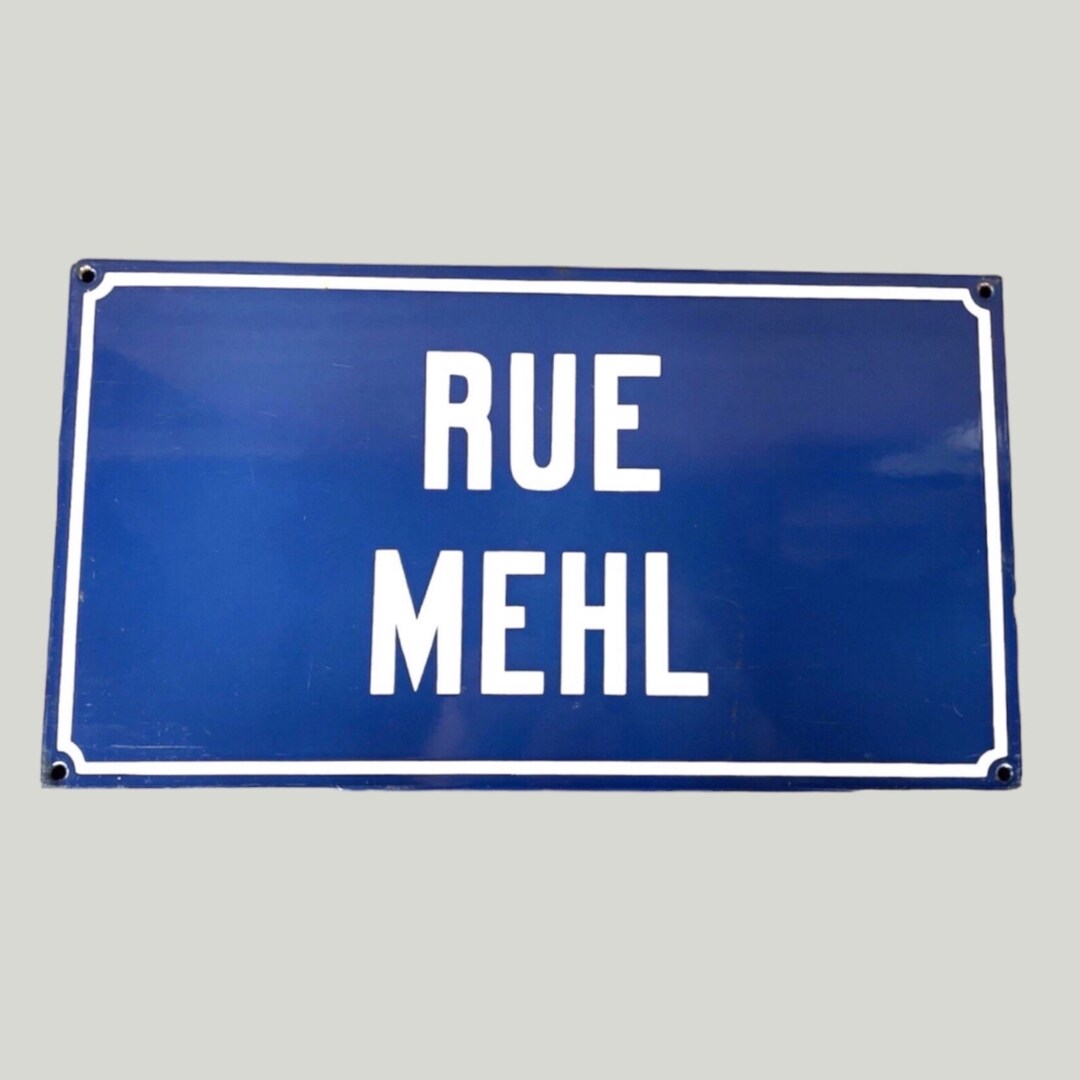 French Blue Enamel Street Name Sign, Vintage Authentic French Road ...