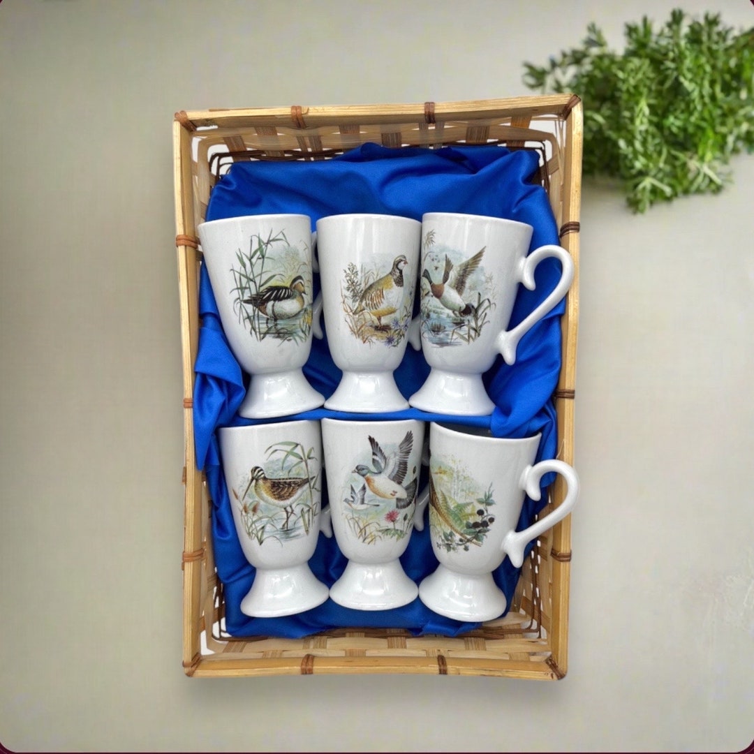 Set of 6 French Coffee Cups, Small Vases, Gift for Hunter, Hunting Gift ...