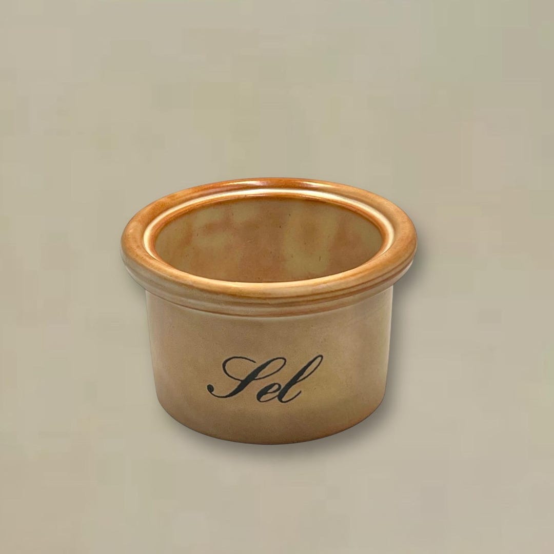 French Salt Pig Traditional Ceramic Sel Pot, Salt Cellar, Kitchen Salt ...