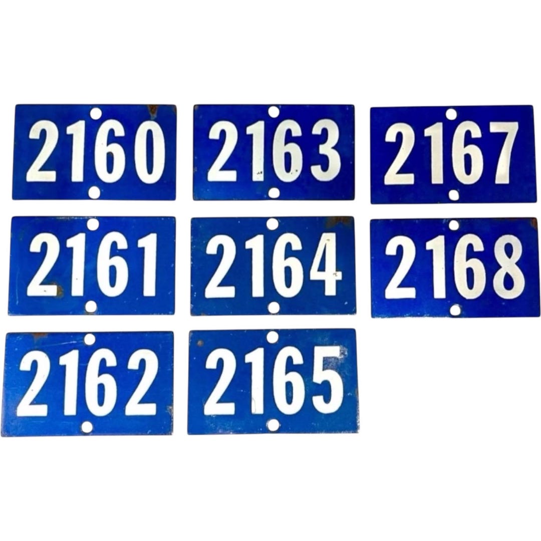 Vintage French Door Number Sign, Blue and White Vintage Enamel Garden ...