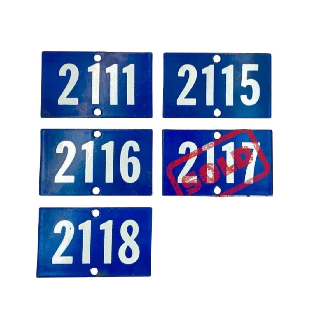 Vintage French Enamel Door Number Sign, Blue and White Vintage Garden ...