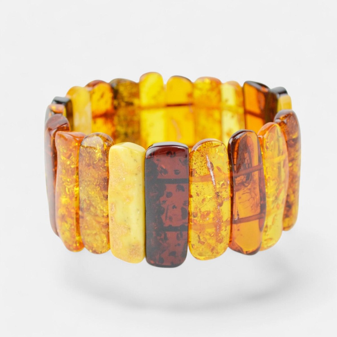 Amber Bracelet, Baltic Amber Bracelet, Multicolor Gemstone Bracelet ...