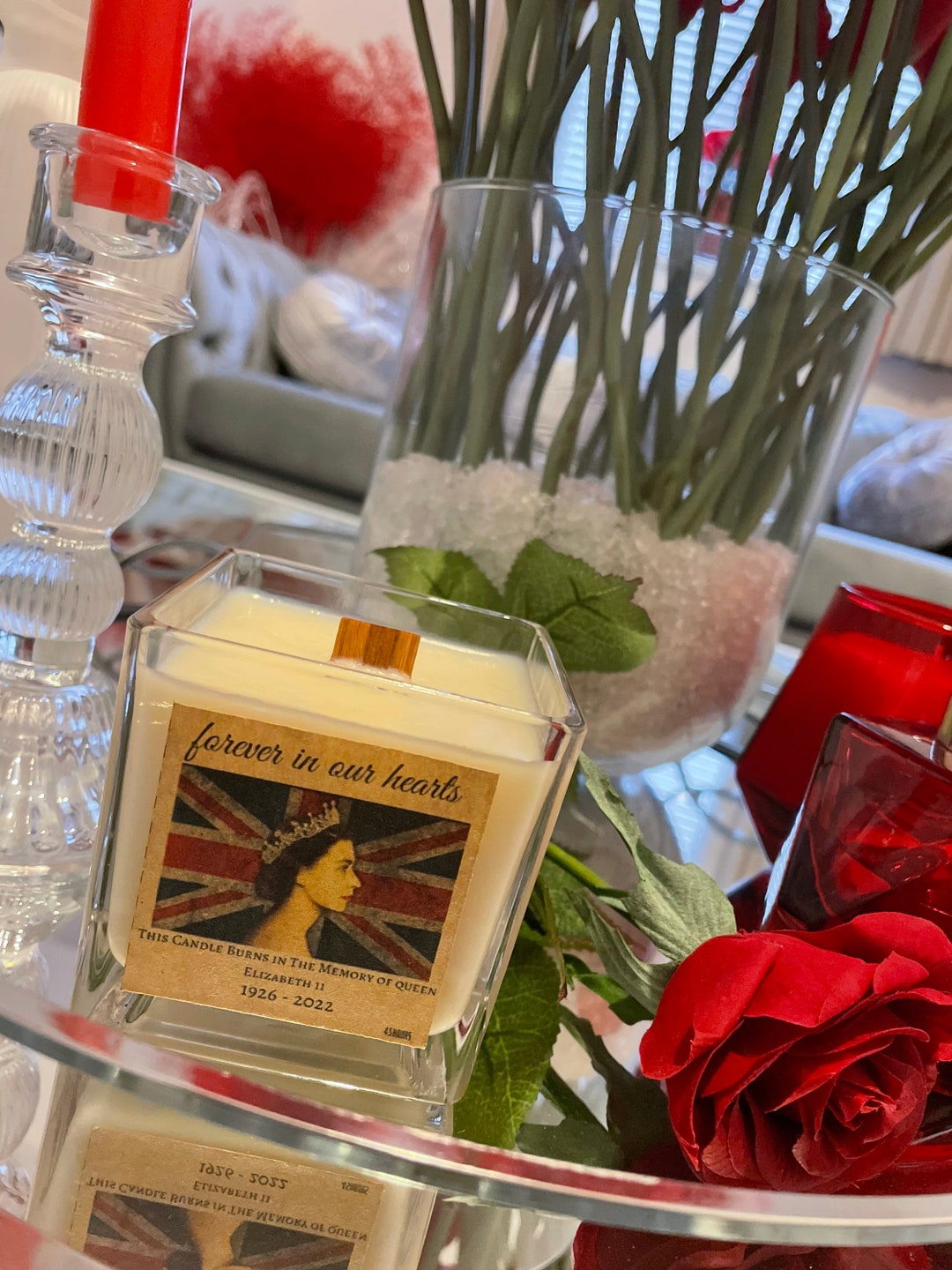 Bougie commémorative de sa majesté royale la reine Elizabeth II / RIP ...