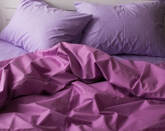 purple bed sheets double