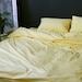 Natural Cotton Duvet Cover in Light Yellow. Twin, Full, Queen, King ...
