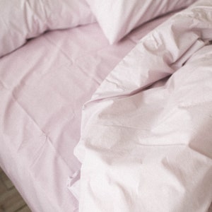 Cotton Sheets Set of 4 Pieces in Powder Pink. Top Sheet, Fitted Sheet ...