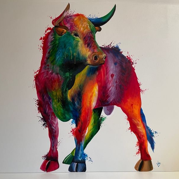 Bull Painting - Etsy