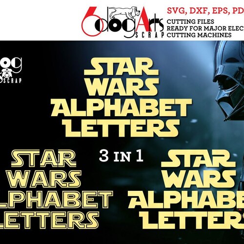 3 Sets of Star Wars Alphabet Letters Digital Vector Images SVG - Etsy