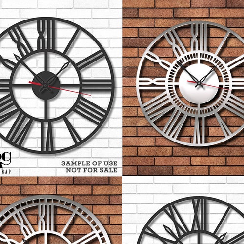 2 Filigree Wall Clock Templates Digital Vector Files Svg Dxf - Etsy