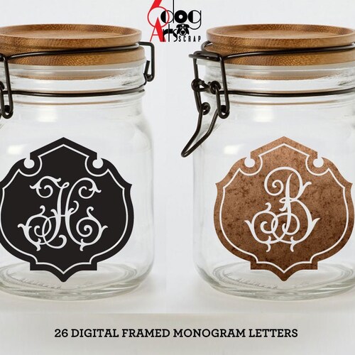 Elegant Script Monogram Alphabet Letters Digital Images SVG | Etsy