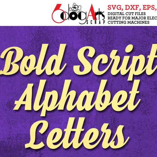 Bold Script Alphabet Letters SVG DXF Vector Images Monogram - Etsy