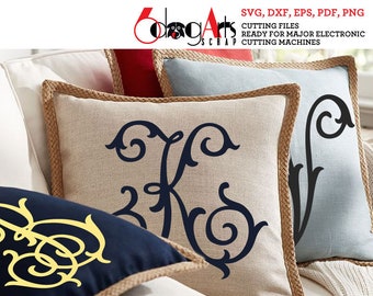 Fantasy Curly Alphabet SVG DXF Vector Images Monogram Cuttable Letters ...