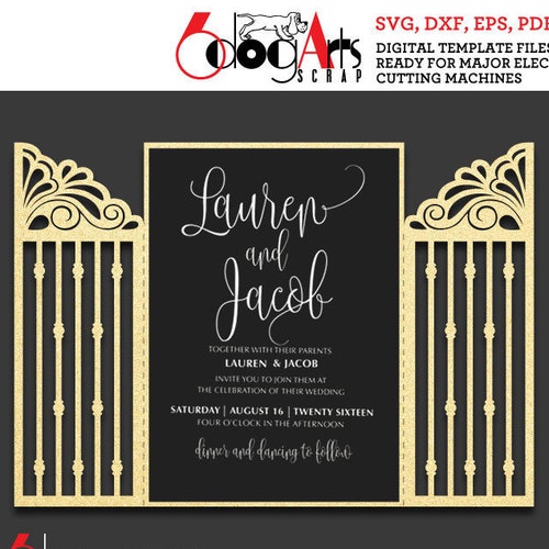 Gate-fold Card Template Digital SVG DXF Files Wedding - Etsy Canada