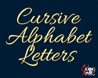 Upright Cursive Alphabet SVG DXF Vector Images Monogram | Etsy