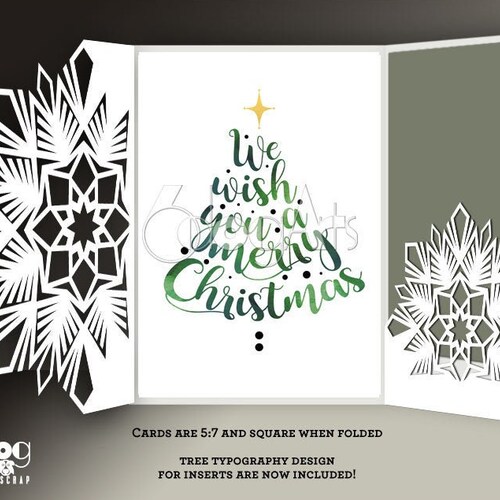 10 Snowflake Christmas Card Templates Digital Cut SVG DXF - Etsy