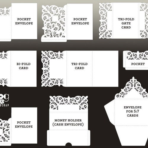 Richelieu Cutwork Wedding Invitation Scroll Card Templates - Etsy