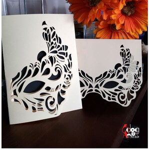 Masquerade Mardi Gras Bi-fold Sleeve Pocket Card Templates Vector ...