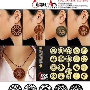 19 Native American Wood / Acrylic Earring Pendant Templates Vector ...