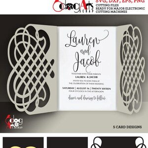22 Calligraphic Lace Card Templates Digital Cut SVG DXF Files | Etsy