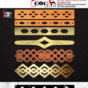 6 Cuff Bracelet Leather Jewelry Templates Vector Digital SVG DXF Files ...
