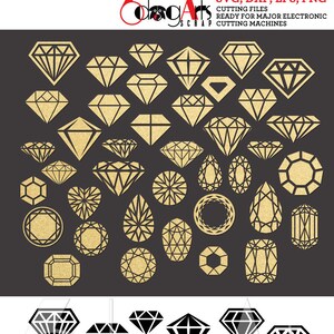 Diamonds Clip Art Digital Files Svg Dxf Eps Png Silhouette SCAL Cricut ...