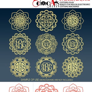 Mandala Monogram Frames Vector Digital Files Svg Dxf Eps Png Silhouette ...