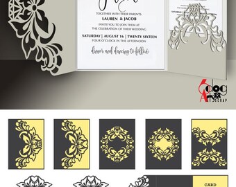 Lace Envelope Card Templates Digital Cut SVG DXF Files | Etsy