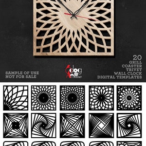 20 Coaster / Trivet / Wall Clock / Wall Decor / Place Mat Templates ...