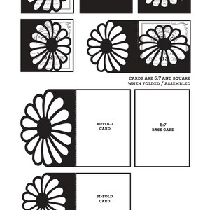Daisy Bi-fold, Sleeve Pocket Card Templates Vector Digital SVG DXF ...